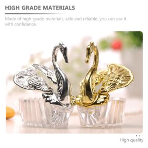 24Pcs Wedding Candy Boxes Swan Shaped Candy Containers Packing Boxes Ornament Fillable Pouch Party Favors for Wedding Bridal Shower Party Supplies Silver