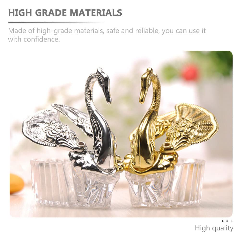 24Pcs Wedding Candy Boxes Swan Shaped Candy Containers Packing Boxes Ornament Fillable Pouch Party Favors for Wedding Bridal Shower Party Supplies Silver