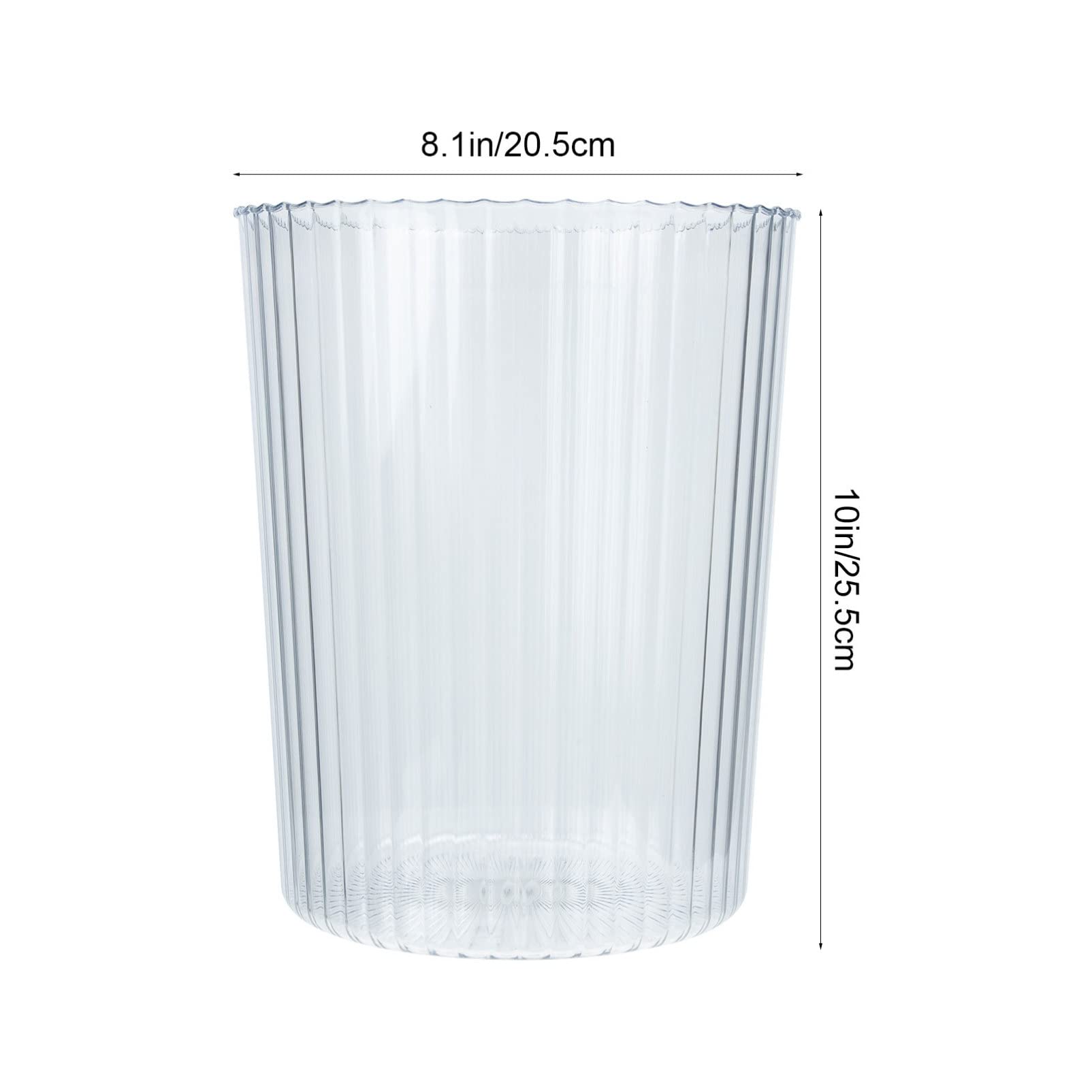 LIFKOME Plastic Waste Basket, Clear Round Trash Can Small Wastebasket Garbage Container Bin for Bathroom, Bedroom, Kitchen, Home, Office