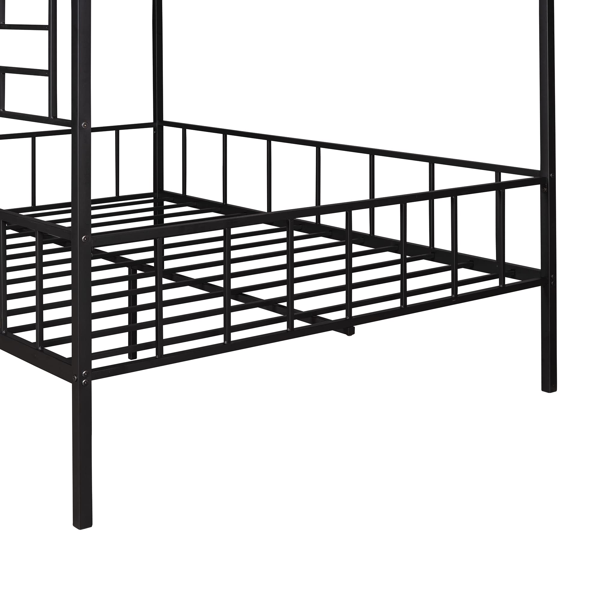 MERITLINE House Bed Full Size Kids Bed Frame Metal Platform Bed Frame, No Box Spring Needed, for Girls Boys - Black