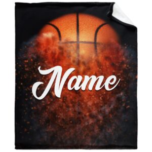 softerhug basketball custom name custom blanket with words soft customized birthday throw personalized gifts family mom kids dogs friends or lover 60 in x 50 in medium teen