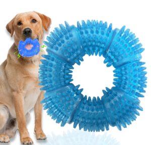 cdycam dog teething ring dog chew toy, squeaky dog toys for aggressive chewers medium large dogs, rubber dog teething toys