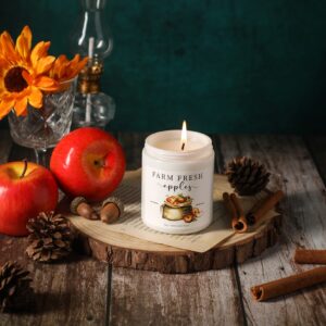 Thanksgiving Fall Scented Candles Set, 2 Pcs 7oz Pumpkin Spice and Apple Cider Candle, Thanksgiving Fall Candle Gifts for Women, Thanksgiving Table Centerpiece, Fall Decorations for Home