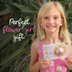 Pop Fizz Designs Flower Girl Proposal Card with Bath Bombs [2 Pack]- Flower Girl Gift, Flower Girl Cards, Flower Girl Gifts From Bride, Flower Girl Proposal Box Gifts