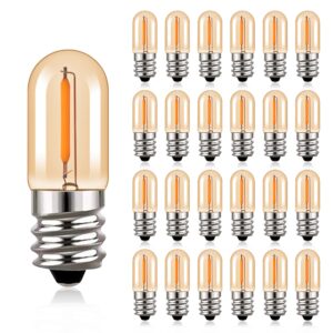 hcnew led night light bulb t16 e12 candelabra base small light bulbs christmas lights salt lamp nightlight replacement bulb 1w equivalent 10w ultra warm white 2200k decorative lighting,6 pack