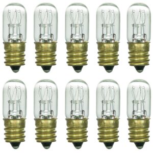 sunlite 41717 incandescent t4 tubular light bulb, 15 watts, 75 lumens, candelabra e12 base, dimmable, 2000 hour life span, 2600k warm white, 10 count