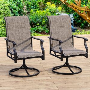 sunshine valley outdoor dining chairs for 2,swivel patio dining chairs garden backyard lawn yard furniture, steel frame with textilene fabric rocking chair.