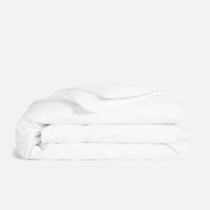 TEXAS LINEN CO. 100% Egyptian Cotton Duvet Cover Queen Size, 600 Thread Count 3 PC Duvet Cover, Extra Long Staple Egyptian Cotton Quilt Cover, Soft, Breathable with Hidden Zipper Closure - White