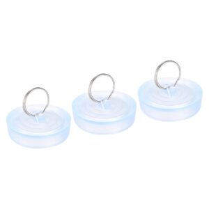 uxcell rubber sink plug, clear drain stopper fit 2" to 2-1/16" drain with hanging ring for bathtub kitchen and bathroom 3pcs