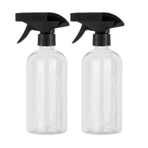 uujoly 17 oz plastic spray bottle trigger empty spray bottles clear refillable container for water, essential oils, hair, cleaning products, adjustable head sprayer and stream, clear, 2 pack