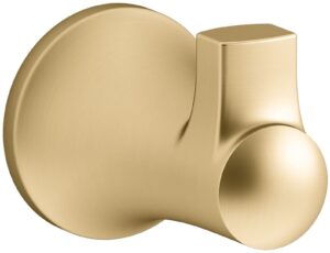 kohler k-21956 tempered single robe hook - vibrant brushed moderne brass