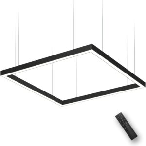 barrina led linear light set with remote, 5ft x 5ft square office light fixture, 3cct seamless connection, 4ft light & l-shape connector, 5568 series