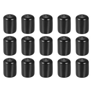 dmiotech 15 pack 3/4" id black screw thread protectors rubber end caps bolt covers for screw bolt furniture pipe