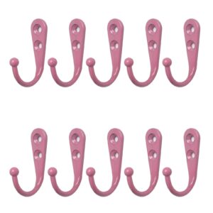 my mironey 10 pack pink coat hooks 1.73" x 0.51" zinc alloy wall mounted hanger hook hardware wall hooks for hanging coat, towel, key, hat, cap, cup