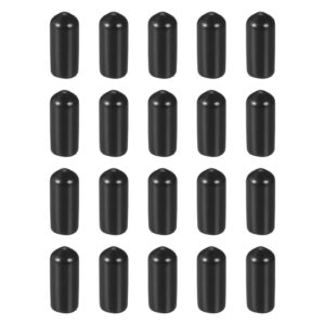 dmiotech 20 pack 1/4"(6mm) id black screw thread protectors rubber end caps bolt covers for screw bolt furniture pipe