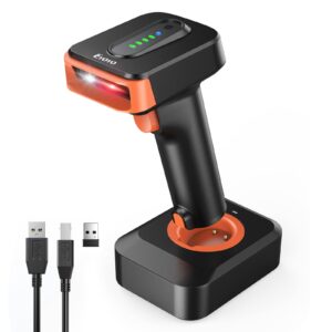 eyoyo 2d qr wireless barcode scanner, 3 in 1 bluetooth & usb wired & wireless 1d 2d qr barcode reader, 2500mah cordless bar code scanner for pc, iphone, ipad, tablets