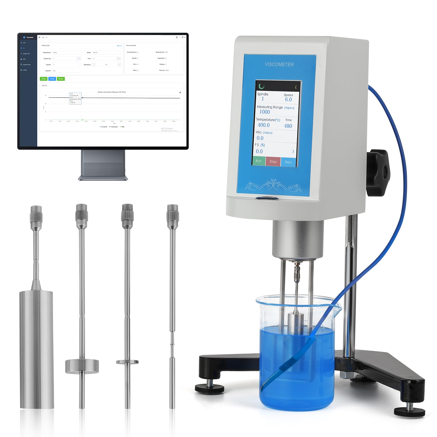 Bonvoisin Digital Rotary Viscometer 10-2,000,000mPa.S Touch Screen Viscosity Meter with 4 Rotors and Temperature Probe ±1% Accuracy 100-240V (NDJ-8T)…