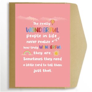 sweet positivity card, cute encouragement card, thank you card for friend, self confidence card, friendship card, wonderful people