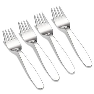 vanra premium 18/8 stainless steel children cutlery set 5.8-inch kids dinner forks set 4 pieces silverware flatware utensil set for home school (4 forks)