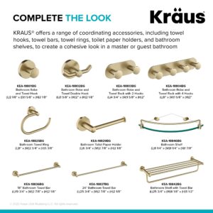 KRAUS Elie Bathroom Robe and Towel Rack with 4 Hooks in Brushed Gold, KEA-18804BG