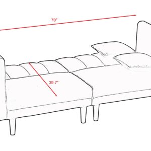 MWrouqfur 69" W Loveseat Sofa, Mid Century Modern Decor Love Seat Couches for Living Room, Button Tufted Upholstered Love Seats Furniture, Solid and Easy to Install Small Couch for Bedroom