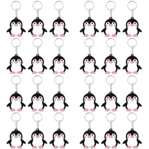 elecrainbow 24 pack penguin keyring pack party favor for penguin lover, guest return gift, animal themed party, baby shower, birthday