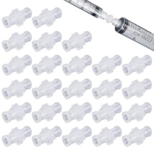 25pcs luer lock to luer lock connector, female luer syringe to syringe transfer joint,pp syringe adapter coupler (25)