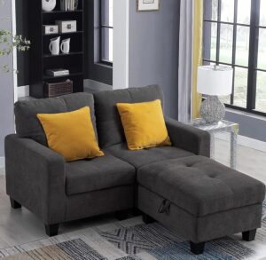 flesser loveseat sofa small sectional couch with storage modular couch love seat with ottoman for small spaces velvet convertible bedroom couch in dark grey