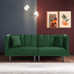 mwrouqfur 69" w loveseat sofa, mid century modern decor love seat couches for living room, button tufted upholstered love seats furniture, solid and easy to install small couch for bedroom