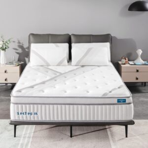 lechepussleep cal king mattress,lechepus 14 inch hybrid memory foam mattresses with individual pocket springs,mattress in box,plush comfortable mattress for back pain relief,certipur-us certified