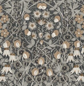 nextwall tulip garden floral peel and stick wallpaper (wrought iron & chamois)