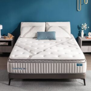 king mattress,lechepus 12 inch cooling gel memory foam hybrid mattress with pocket innersprings,medium firm mattresses for supportive & pressure relief,certipur-us certified,matress-in-box