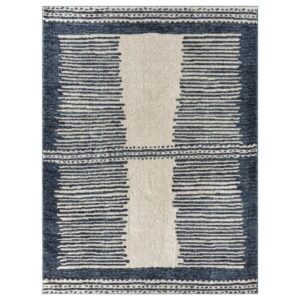 luxe weavers moroccan geometric navy 6x9 area rug