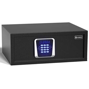 xdeer hotel safe 1.39 cubic feet home safe personal document safe steel security safe box with hotel-style digital electronic lock/sensor light/silent mode - black