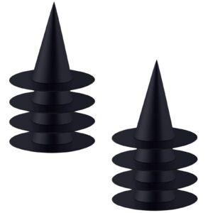 quaam 8 pack halloween black witch hats,halloween christmas party cosplay decoration witch hats costume accessories