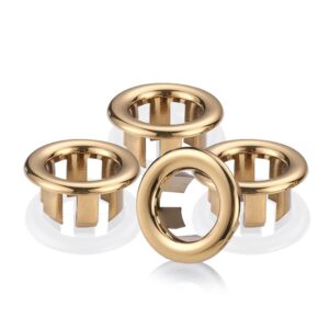 skypia 4 pcs sink overflow ring set bathroom accessary kitchen bathroom sink basin overflow cover vanity sink overflow cover (gold)