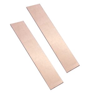 nionsupply 2pcs pure copper anode 0.04''x1''x6'' (1mmx26mmx153mm) (19 ga) 99.9% high purity copper electrode strips copper electrode strip for copper electroplating and copper plating