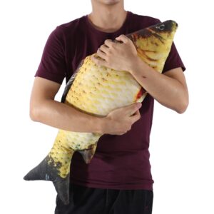 youthink plush toy fish,creative 3d carp fish shape simulation cushion throw pillow children gift sofa home decor 60cmgiant fish pillow fish pillow(40cm)