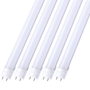 jomitop 4ft led light tube, 22w (60w equivalent), 2640 lumens, frosted cover,coollight white 6000k, t8 ballast bypass required, dual-end powered, ac 90-277v pack of 4