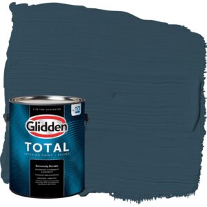 glidden total interior wall paint & primer all-in-one, sailor's coat/blue, eggshell, 1 gallon