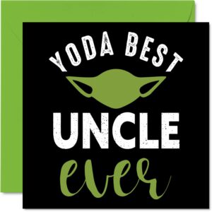 stuff4 funny birthday cards for uncle - yoda best - joke happy birthday card for uncle from niece nephew, uncle birthday gifts, 5.7 x 5.7 inch birthday greeting cards gift for uncle