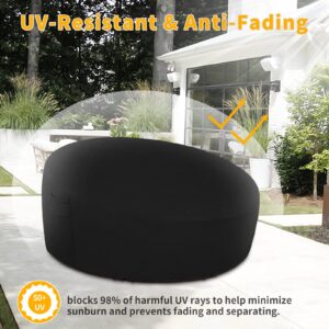 Easy-Going Heavy Duty 600D Outdoor Daybed Cover 75 Inch UV Resistant Patio Round Sofa Cover Waterproof Outdoor Canopy Daybed Sofa Cover with Air Vent 75" Dia x 35"/18" H, Black