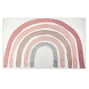 levtex baby - rainbow - rug/carpet - 3 x 5 (36in. x 60in.) - cream, pink, mauve, blush, grey - 100% polyester - woven fabric backing