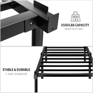 HAAGEEP 20 Inch Tall Platform Bed Frame Twin Size Metal Bedframe No Box Spring Needed Heavy Duty Mattress Frames High