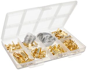 amazon basics picture hanging assortment kit, brass, 220 piece set