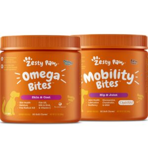 omega 3 alaskan fish oil chew treats for dogs - with alaskomega for epa & dha + glucosamine for dogs - hip & joint health soft chews with chondroitin & msm