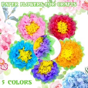 Set of 20 Fiesta Paper Flowers,Colorful Tissue Paper Flowers,Crepe Paper Flowers for Spring Party,Baby Shower,Carnival,Crafts,Wedding Backdrop