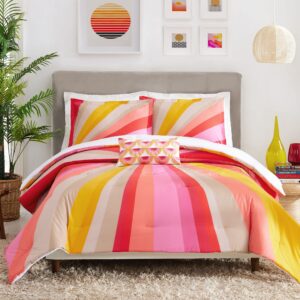 trina turk sunburst 3-piece 100% cotton duvet set - full/queen