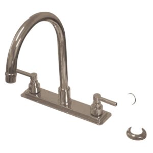 kingston brass ks8798el elinvar 8-inch centerset kitchen faucet, brushed nickel