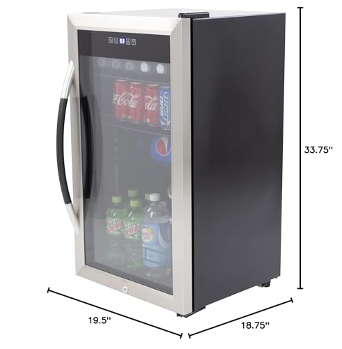 Magic Cool MCBC3SI Beverage Cooler with Glass Door 108 Can Mini Refrigerator with Lock for Beer Soda Water Wine with Digital Temperature Control, Metallic